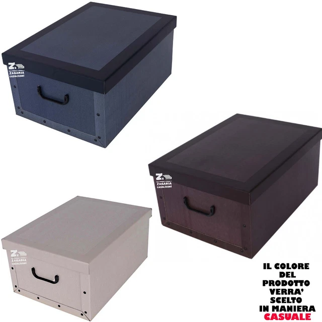 SCATOLA BAULE CONTENITORE BOX CARTONE CAMBIO STAGIONE BIANCHERIA Cm ...