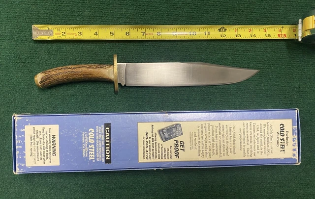 COLD STEEL USA Early 1990’s Genune Stag Trail Master Carbon V Bowie New ...