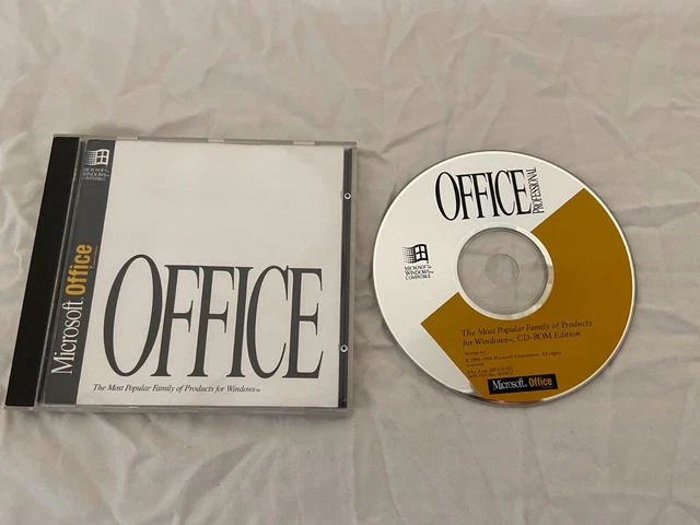 ORIGINAL MICROSOFT OFFICE Professional CD-Rom Version 4.3, checked ...