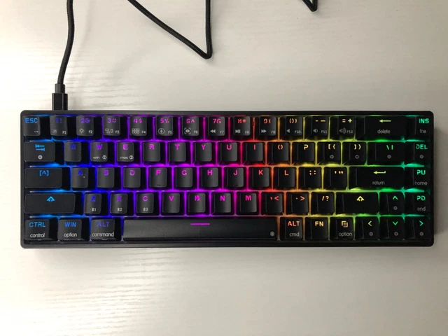 60 KEYBOARD 68 Key Wireless Mechanical Keyboard USB Bluetooth Linear ...