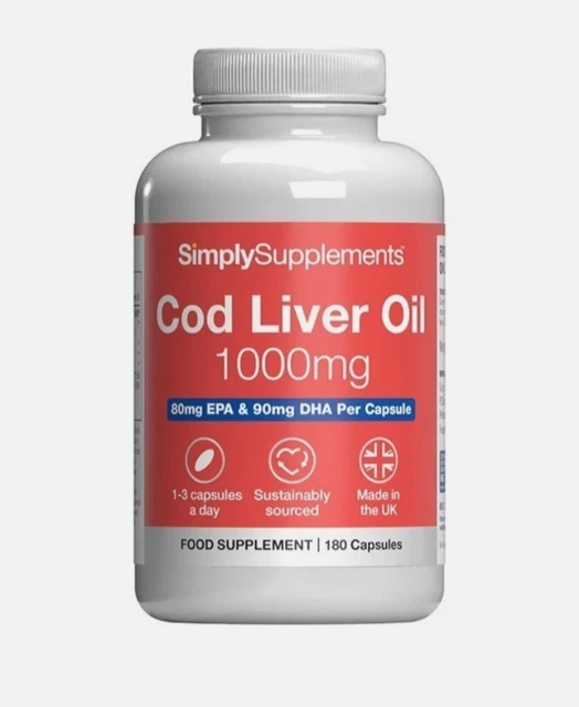 COD LIVER OIL Capsules 1000mg | 180 High Strength Caps £10.49 - PicClick UK