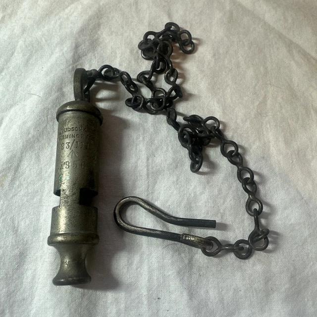 J HUDSON AND Co Army Military Crows Foot Whistle 1956 With Chain B/ham ...