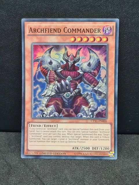 YUGIOH - ARCHFIEND Commander Super Rare Limited Edition - CT11-EN006 LP ...