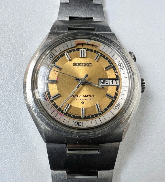 SEIKO 4006-6031 AUTOMATIC Watch Vintage Mens Bell-Matic Gold Dial 17 Jewels £127.50 - PicClick UK