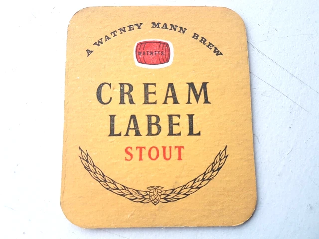 VINTAGE WATNEYS - Cream Label Stout ... Cat No'54 Beer mat / Coaster £1 ...