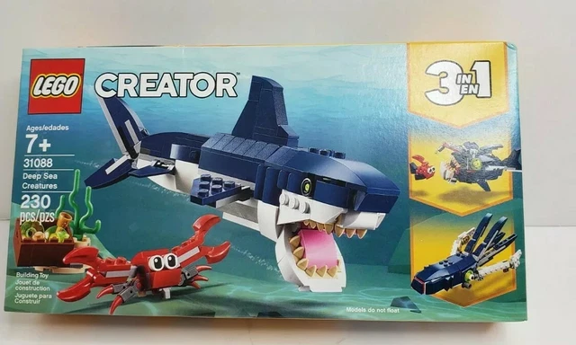 LEGO CREATOR 3IN1 Deep Sea Creatures Shark Toy Building Kit 31088 (230 ...