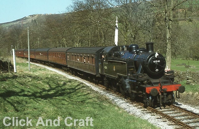 35MM SLIDE BR British Railways Steam Train LMS Ivatt Class 2 2-6-2T No ...