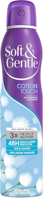 SOFT & GENTLE Cotton Touch Anti-Perspirant Deodorant Spray, 250Ml £3.82 ...