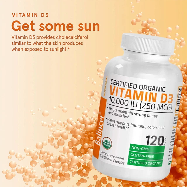 VITAMIN D3 10000IU High -intensity skeletal immune support, 30/60 ...