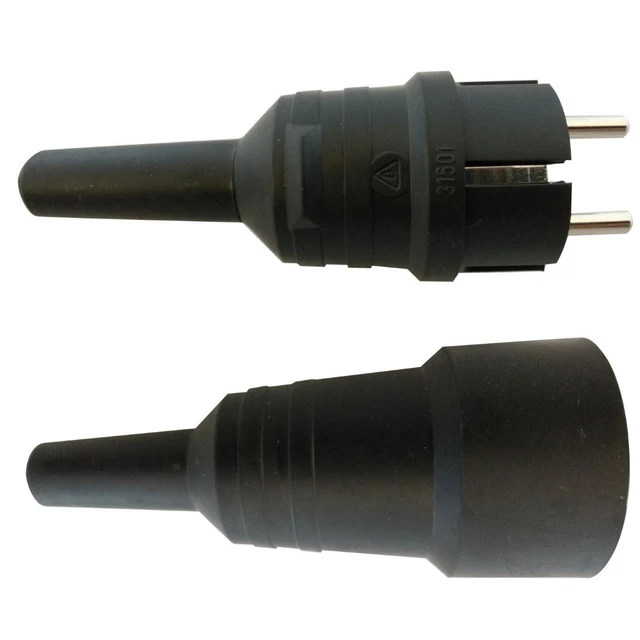 SCHUKOSTECKER SCHUKOKUPPLUNG 16A 230V TPE Gummi 3pol Schuko Schutzkontakt EUR 3,97 - PicClick DE