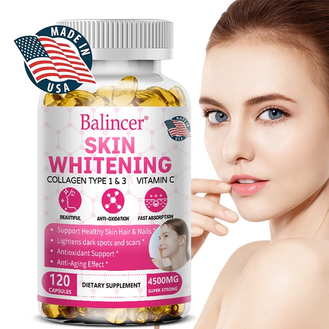 GLUTATHIONE SKIN WHITENING Capsules Collagen Antioxidant Anti-aging Vitamin C £7.79 - PicClick UK