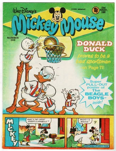 WALT DISNEY'S MICKEY Mouse comic #249 23rd August 1980 - combined P&P £ ...