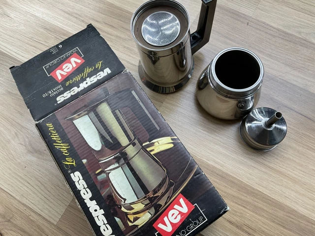 VEV VESPRESS LA caffettiera fast neuwertig 6 Tassen edelstahl ovp EUR ...