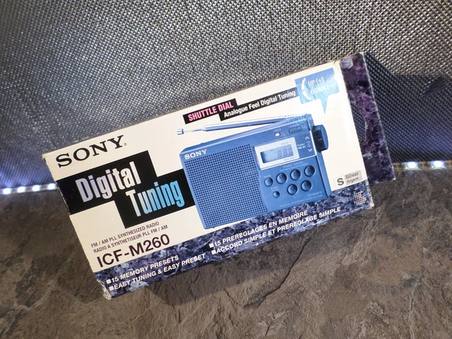 SONY ICF-M260 FM Am Pll Synthesised Radio 15 Presets Sleep Timer Clock ...