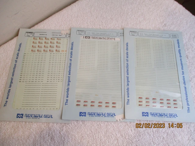 3 NEW-MICROSCALE DECALS Railroad NUMBERS/LOGOS--LOT#R7-3004 $17.49 ...