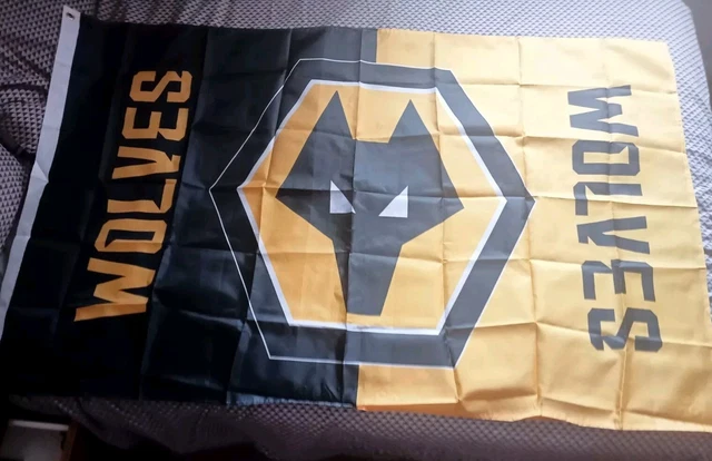 WOLVERHAMPTON WANDERERS FLAG 5ft by 3ft Wolves Football Flag £10.50 ...