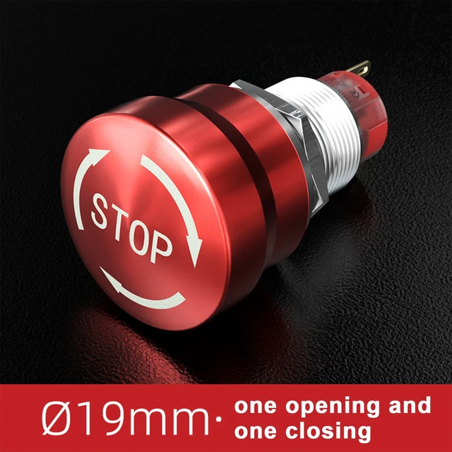 1PCS EMERGENCY-STOP-BUTTON-SWITCH AC220V 5A 1NO 1NC 1C Spdt-Self ...