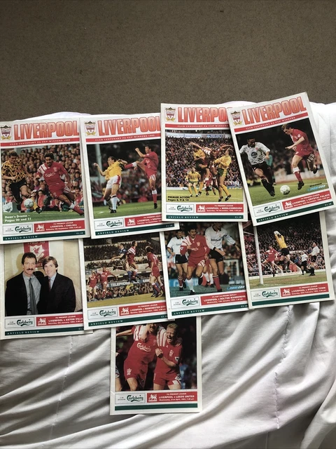 LIVERPOOL FC PROGRAMMES SEASON 1992/93 total of 9 £18.00 - PicClick UK