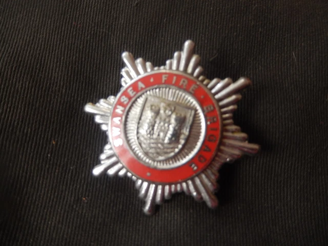 FIRE SERVICE OFFICER Cap Badge - Swansea (vintage / obsolete). VGC £14. ...