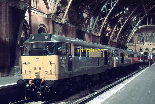 ORIGINAL RAILWAY SLIDE Class 3 31232 at St Pancras (see both scans) £3. ...
