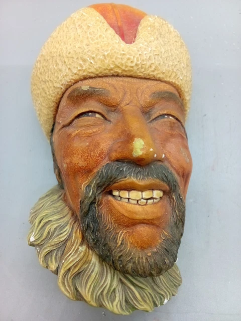 VINTAGE BOSSONS HIMALAYAN Chalkware Head 1966 England Collectable £10. ...