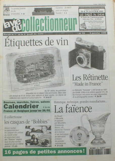 007142 - LA vie du collectionneur - Numéro 73 du 5 Janvier 1995 ...