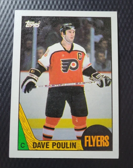 1987-88 TOPPS DAVE POULIN Philadelphia Flyers hockey statistiques ...