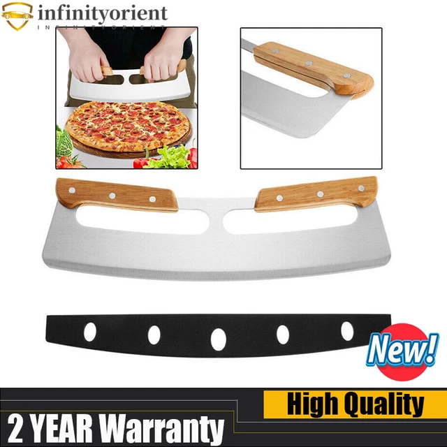 MEZZALUNA ROCKER CHOPPER Dual Handle Stainless Steel Cake Crusts Pizza ...