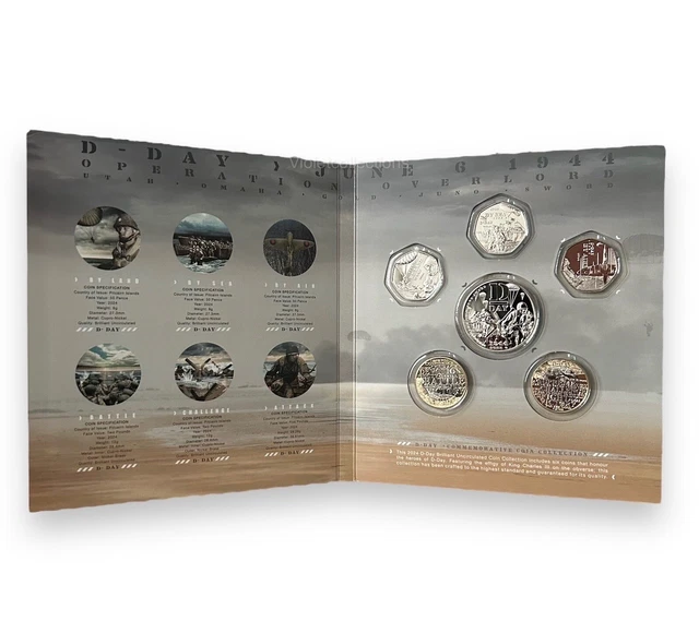 NEW 80TH D-DAY Anniversary 2024 BU Coin Set - 50p £2 £5 Coins £94.99 ...