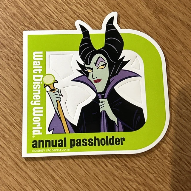 DISNEY ANNUAL PASSHOLDER 2025 Magnet Maleficent Epcot Magnet Pass ...