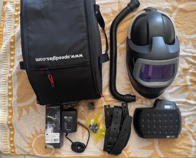 3M SPEEDGLAS 9100XXI MP AIR Welding Safety Helmet ADFLO PAPR, Heavy Duty Battery $875.00 ...