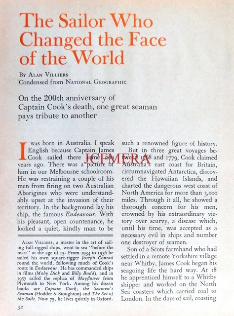 CAPTAIN COOK - 'Sailor Who Changed the Face of the World': 1979 ...