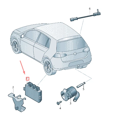 VOLKSWAGEN GOLF 5G MK7 Trailer Hook Control Unit 5Q0907383AZ03 NEW ...