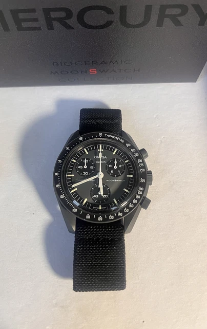 OMEGA X SWATCH MOONSWATCH - BLACK - ONE PIECE NATO STYLE STRAP £14.99 ...