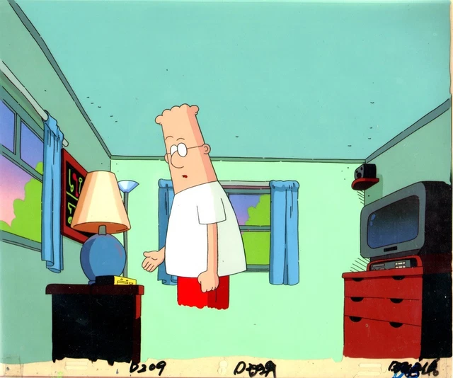 ORIGINAL DILBERT ANIMATION Cel: DILBERT on Glossy BG + Scene Folder ...