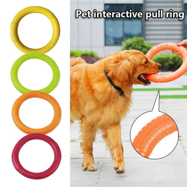 DOG RING TOYS Indestructible Chewing Flying Floating Training Tools ...