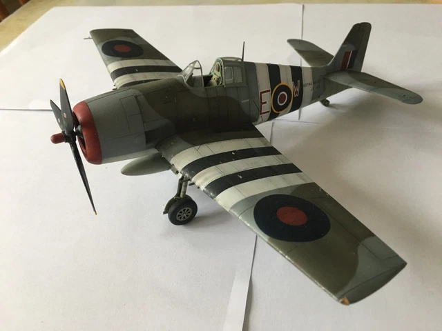 BRITISH WW2 48 Scale Hellcat Pro Built Model \Aircraft D Day Markings £ ...