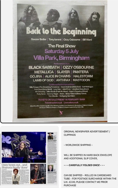 BLACK SABBATH LIVE Ozzy Final Tour Date 2025 News Advert Poster ...