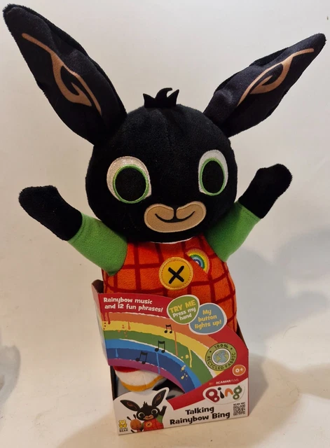 CBEEBIES TALKING BING Rainbow Teddy Bear Interactive Soft Toy Plush New ...