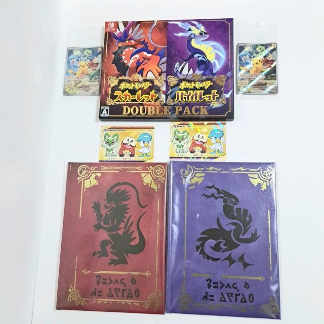 NINTENDO SWITCH POKEMON Scarlet Violet Double Pack Artbook Pikachu card ...