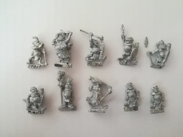 RARE OOP CITADEL Pygmy Warrior x10 C27 Pygmies Warhammer Metal Figures ...