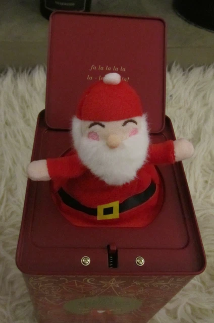 M&S CHRISTMAS SANTA Musical Jack in the Box Tin with chocolate chip ...
