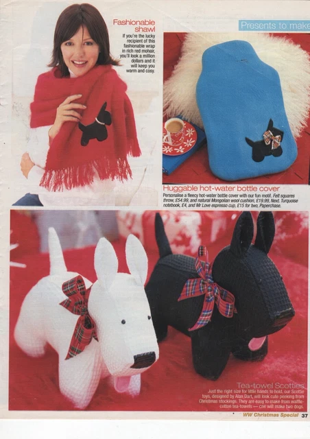 RARE ALAN DART Sewing Pattern - Tea Towel Scotties + Doll To Knit Gifts ...