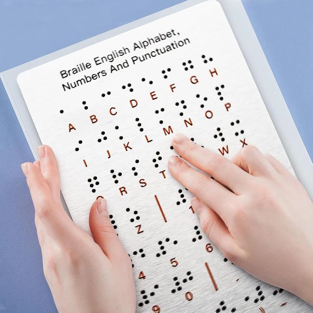 BRAILLE ALPHABET BOARD Braille English Alphabet for Adults Blind ...