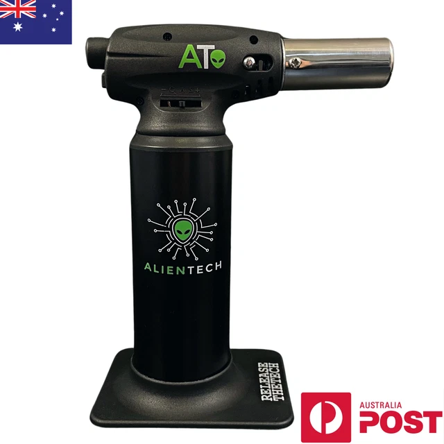ALIENTECH REFILLABLE GAS Butane Blow Torch Fire Lighter Blazer BLACK ...