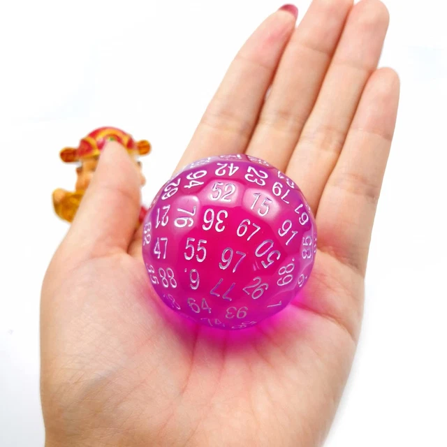 BESCON TRANSLUCENT POLYHEDRAL Dice 100 Sides Dice Transparent D100 Die ...