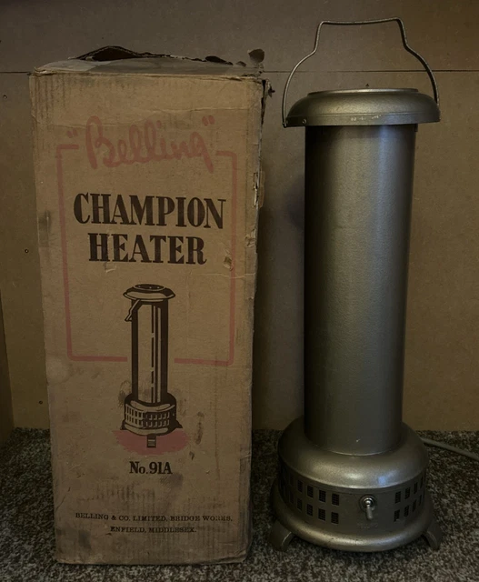 VINTAGE BELLING CHAMPION Electric Heater No. 91 in Box fully working £ ...