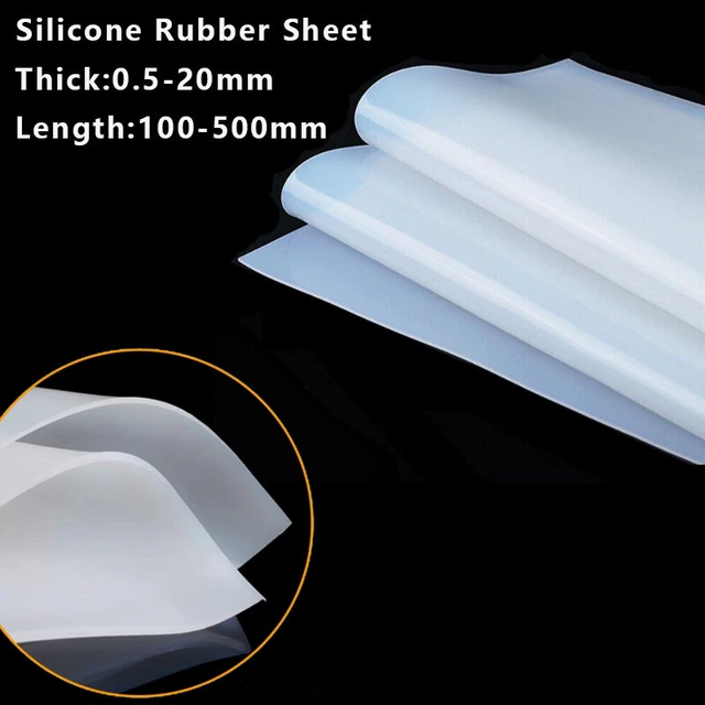 SOLID SILICONE RUBBER Sheet Clear White 0.5mm 1mm 2mm-20mm Thick ...