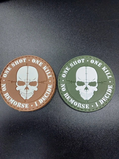 PATCH 3D RUBBER One Shot One Kill Klettpatch Tan Coyote Oliv OD Airsoft Softair EUR 5,89 ...