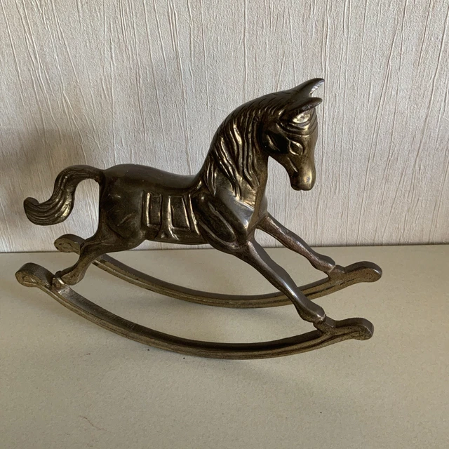 SMALL SOLID BRASS Rocking Horse 5” Tall £12.50 - PicClick UK